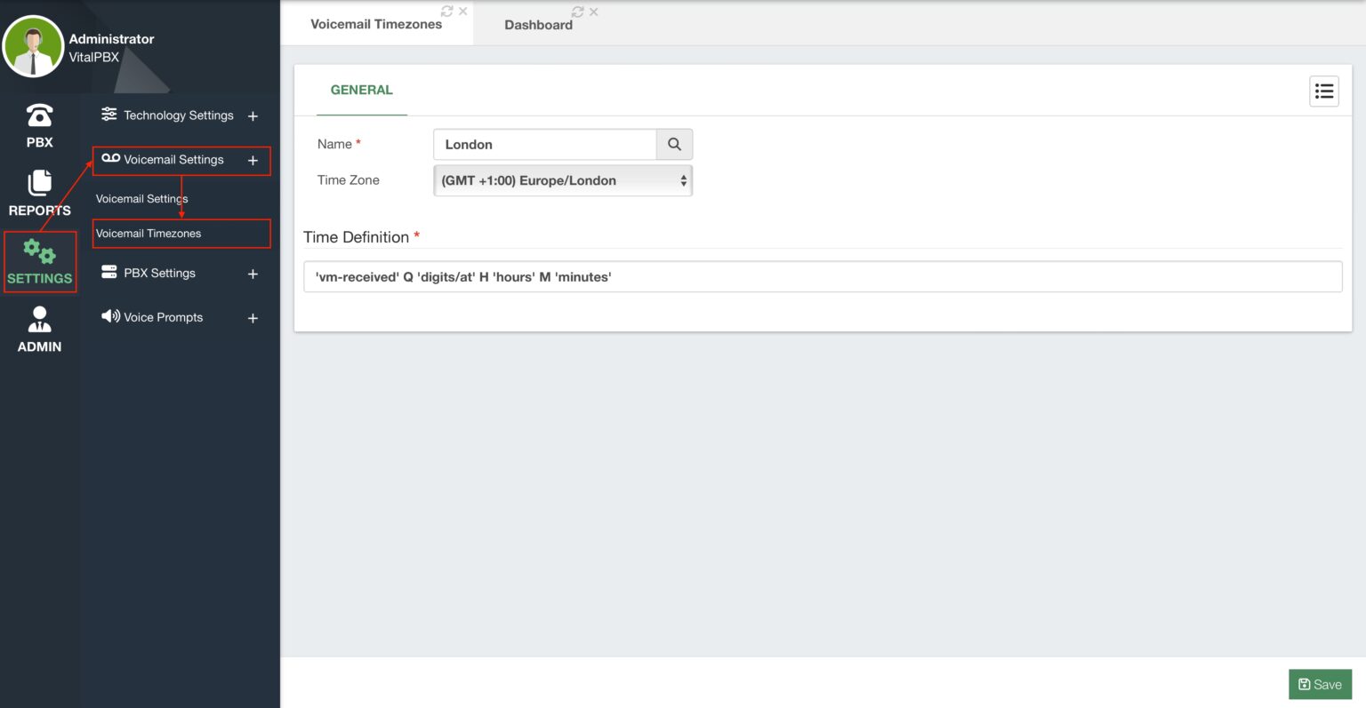 Voicemail Timezones | VitalPBX Wiki